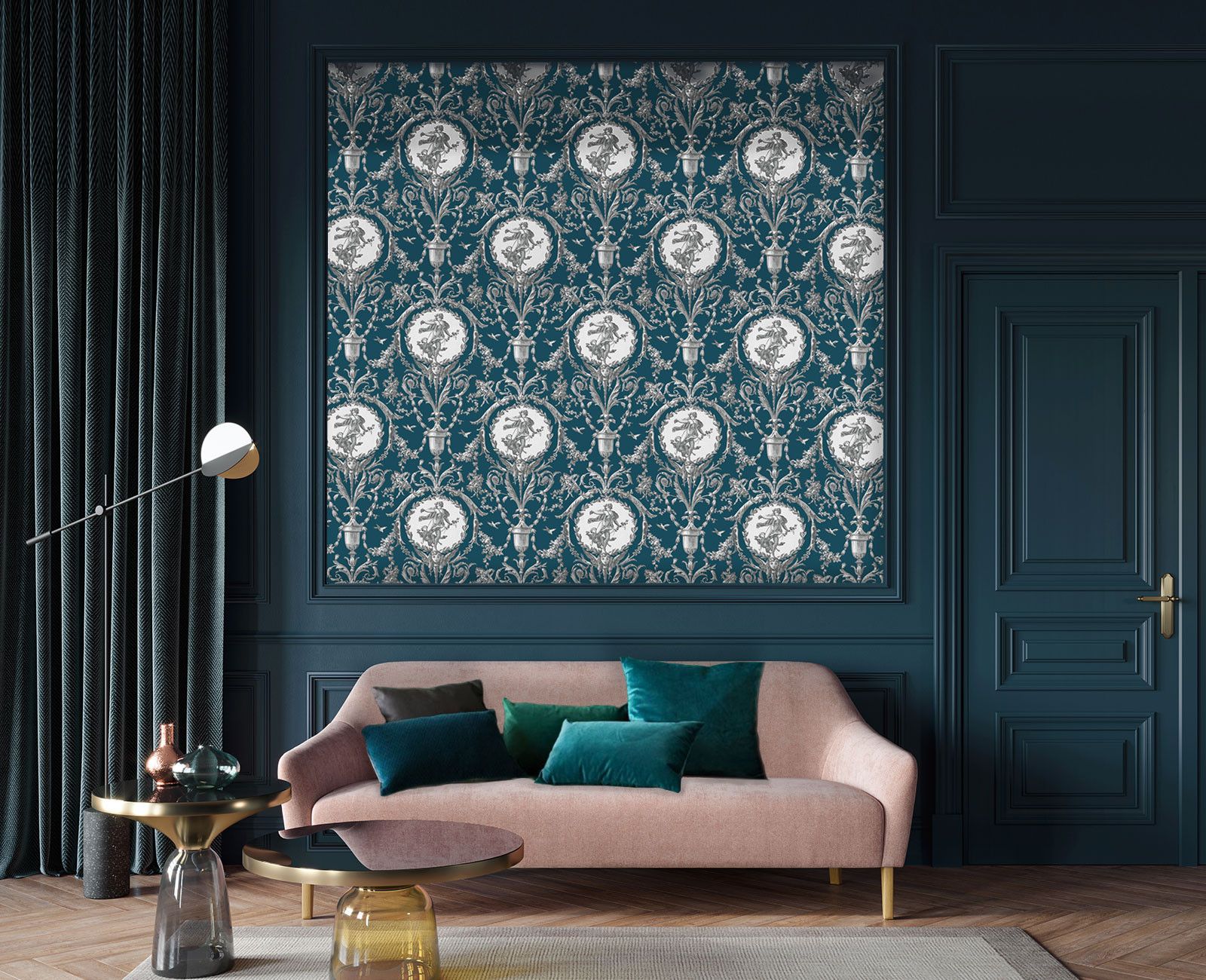 Wallpaper - Blue Medallions | Toile de Jouy's patterns