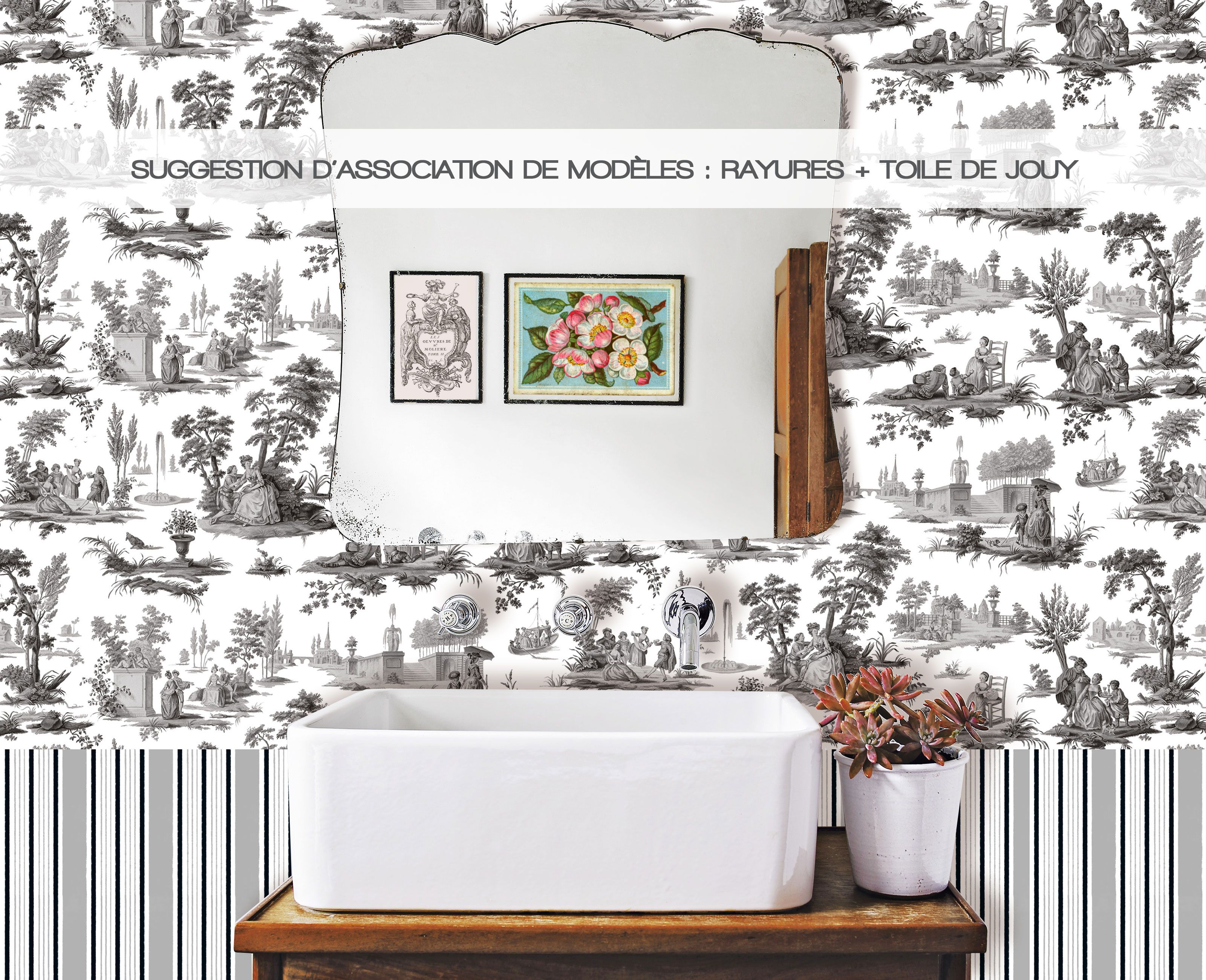 Wallpaper - Anthracite imperial stripes | Stripes